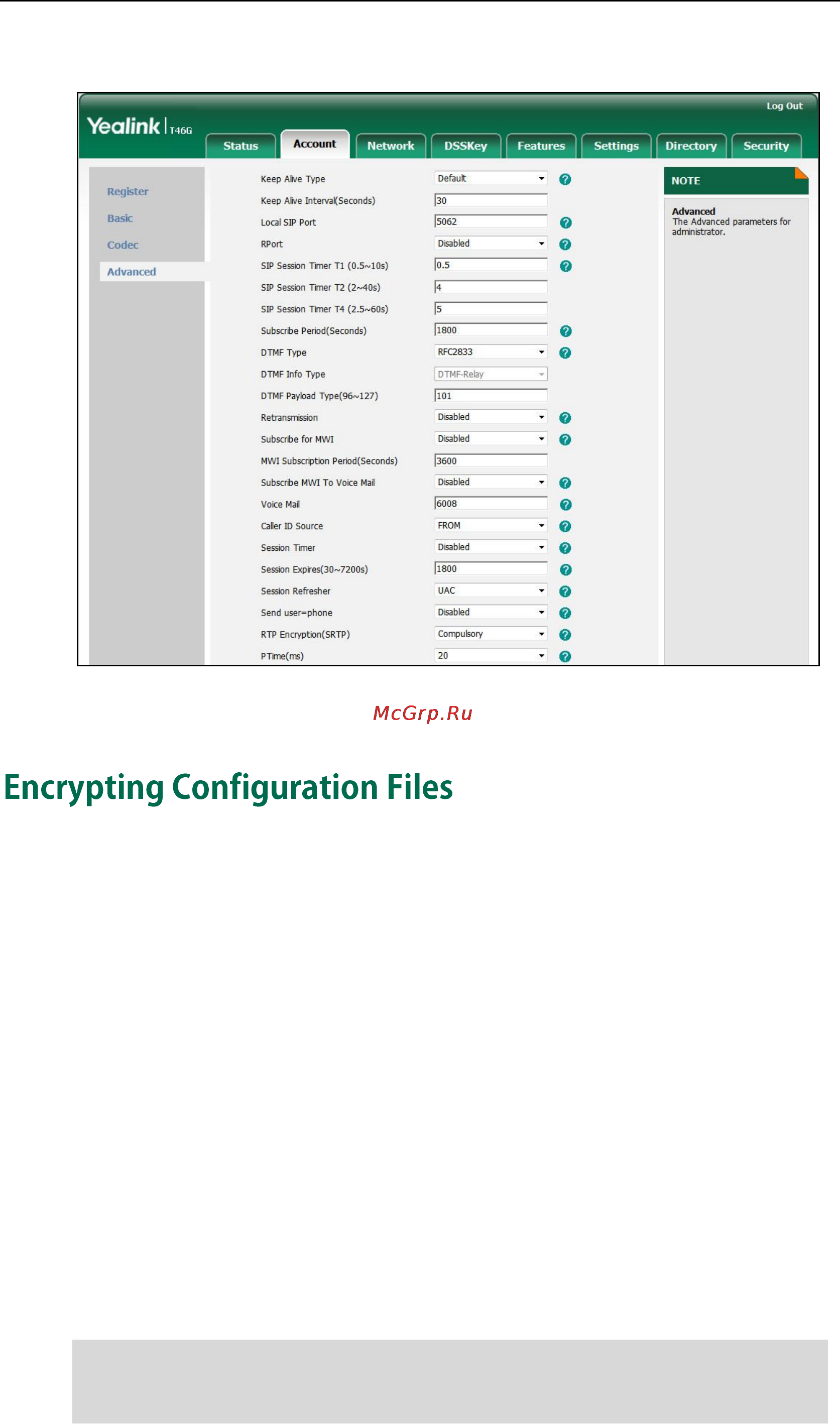 Yealink SIP-T46G [225/465] Encrypting configuration files