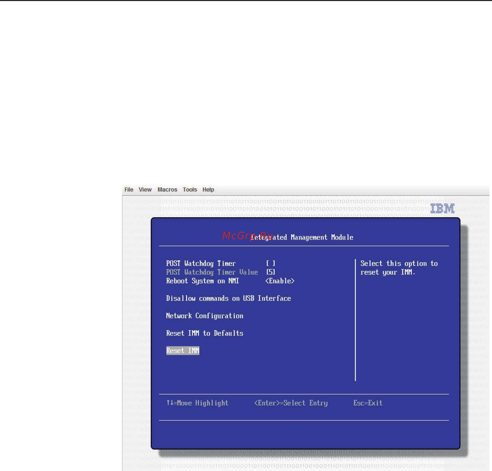 IBM x3250 m4, 2583kjg [77/102] Resetting the IMM2 with the Setup utility
