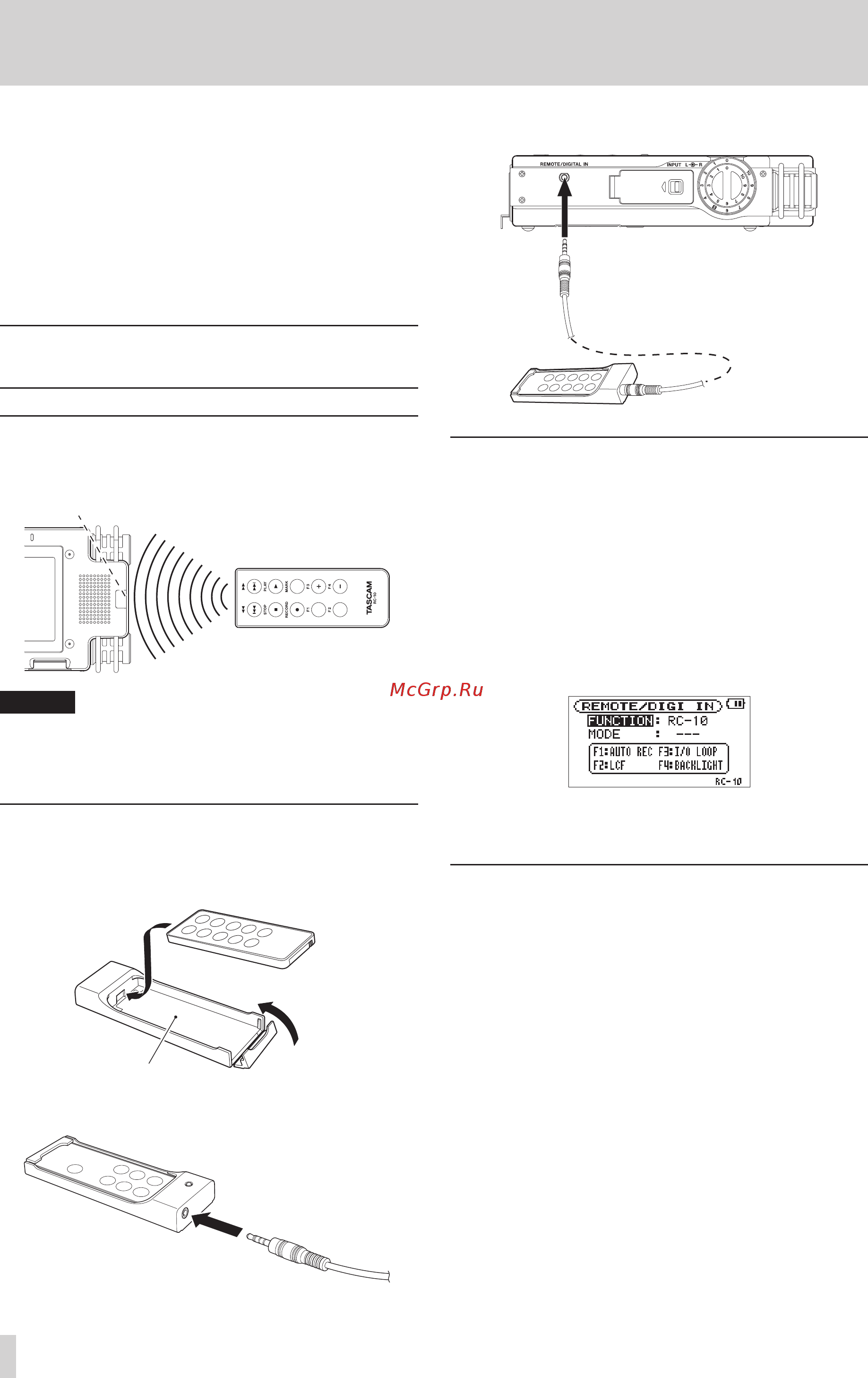 Tascam DR-100 MKII черный + карта памяти 2Gb [22/60] Using the remote ...