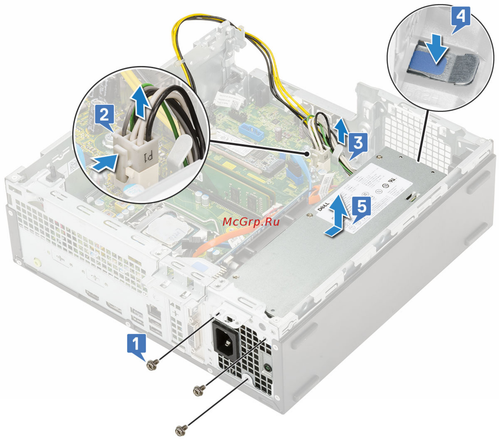 Dell OptiPlex 3060-1110 [55/75] Установка блока питания бп