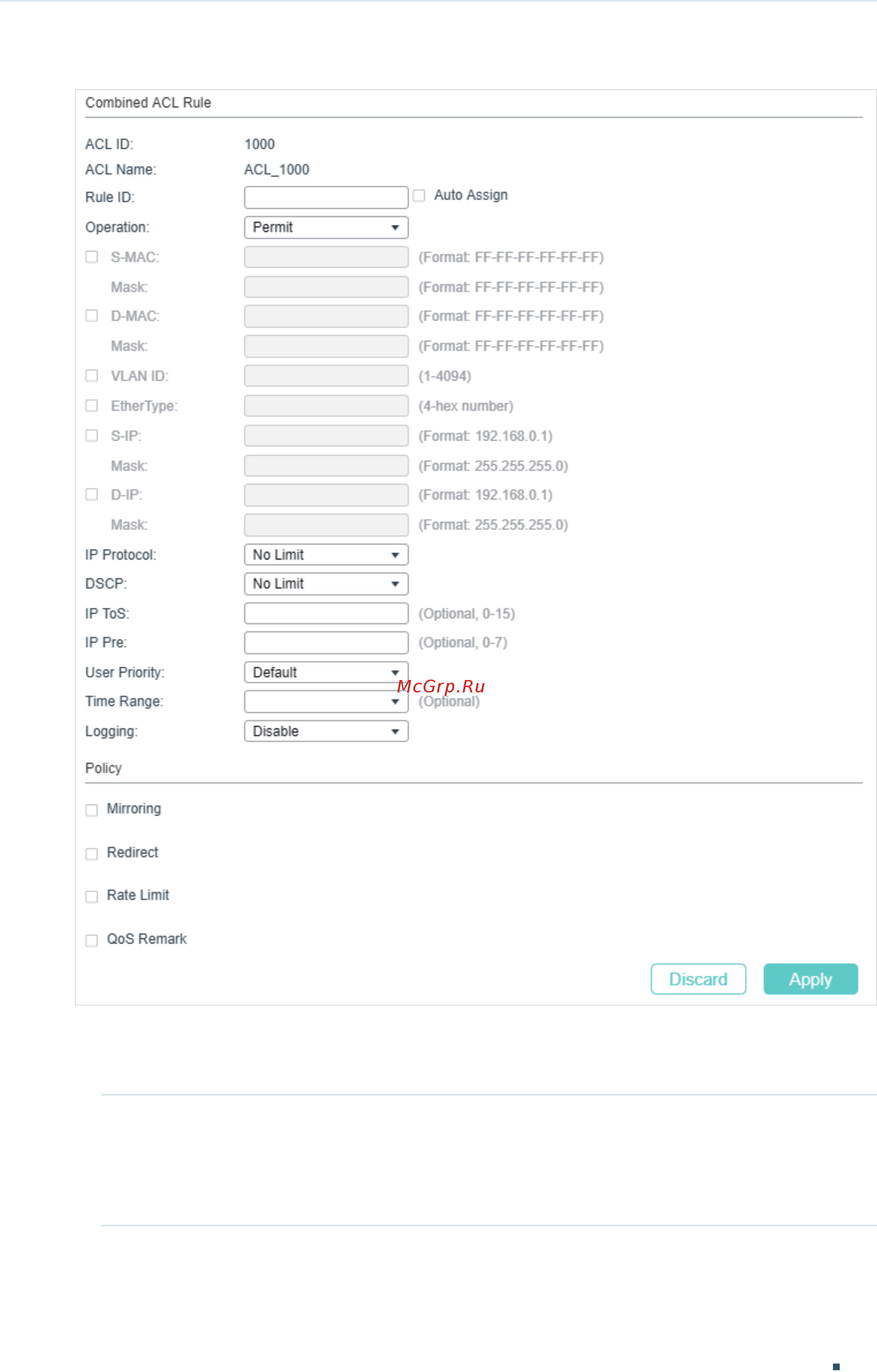 Tp-Link T2500G-10TS V2 [678/933] Follow these steps to configure the combined acl rule