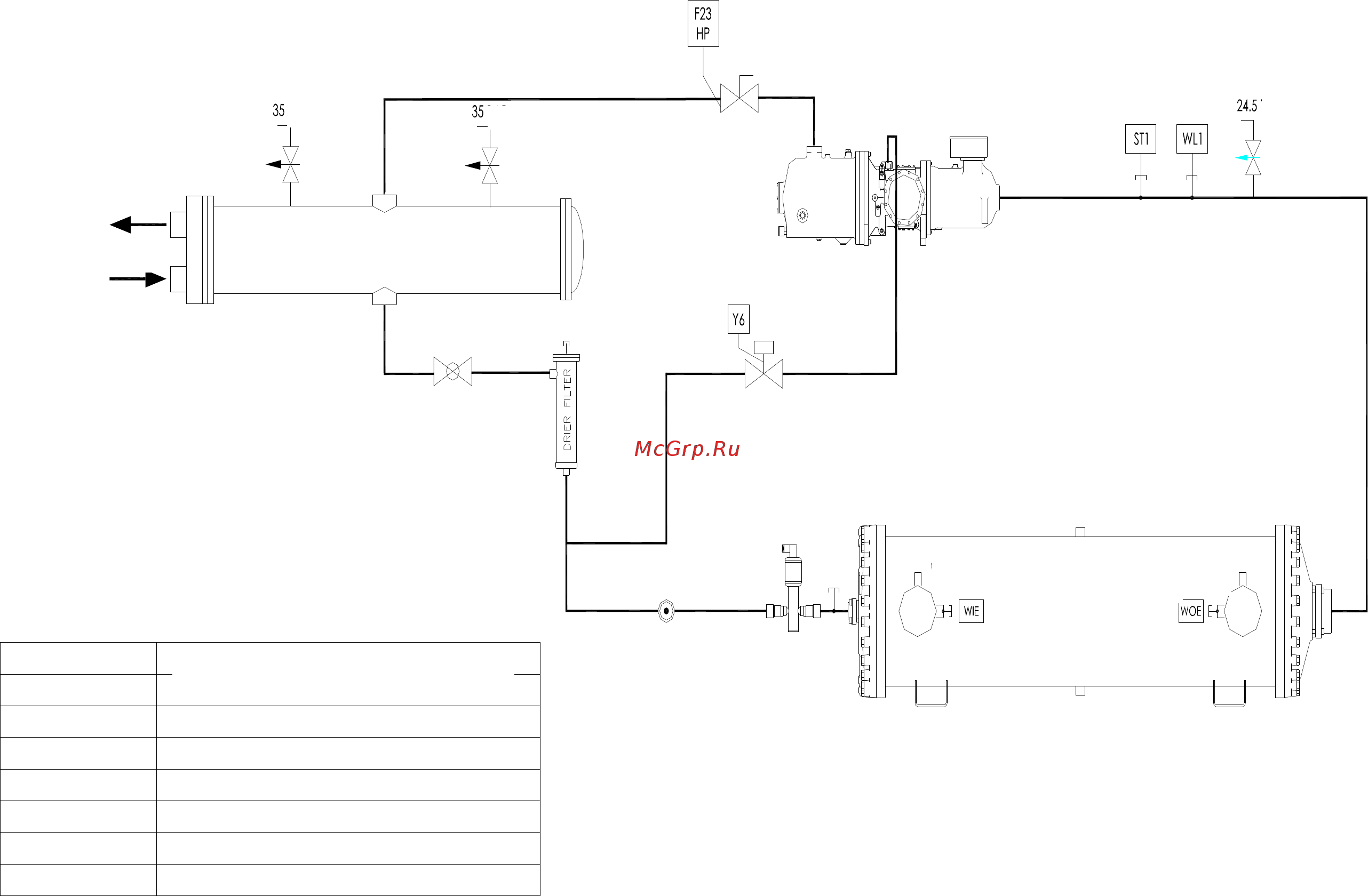 Daikin EWWQ640B-XS [46/70] Рис 22 холодильный цикл агрегата ewwq b ss ...