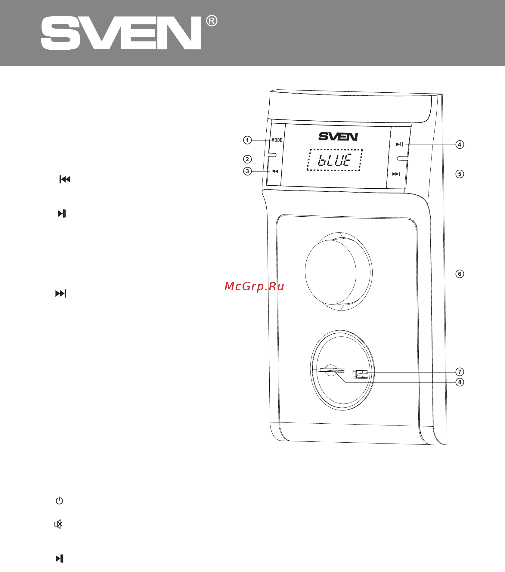 Sven MS-301 [4/26] Пульт дистанционного управлени