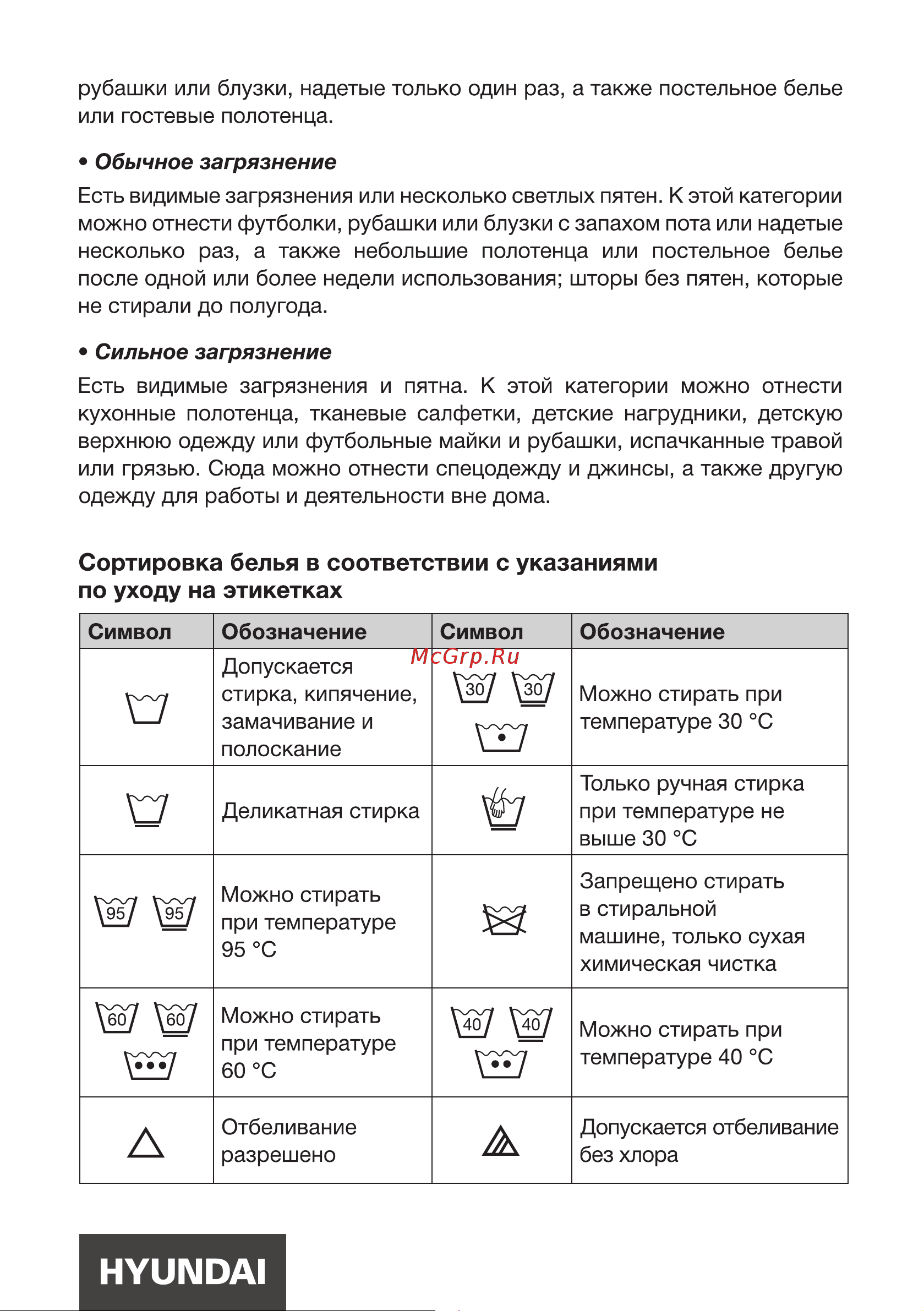 Hyundai WMD9423 Инструкция по эксплуатации онлайн [15/40] 691864